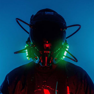 Cyberpunk Warrior Tech Hannya Black Oni Mask Carnival Costume ...