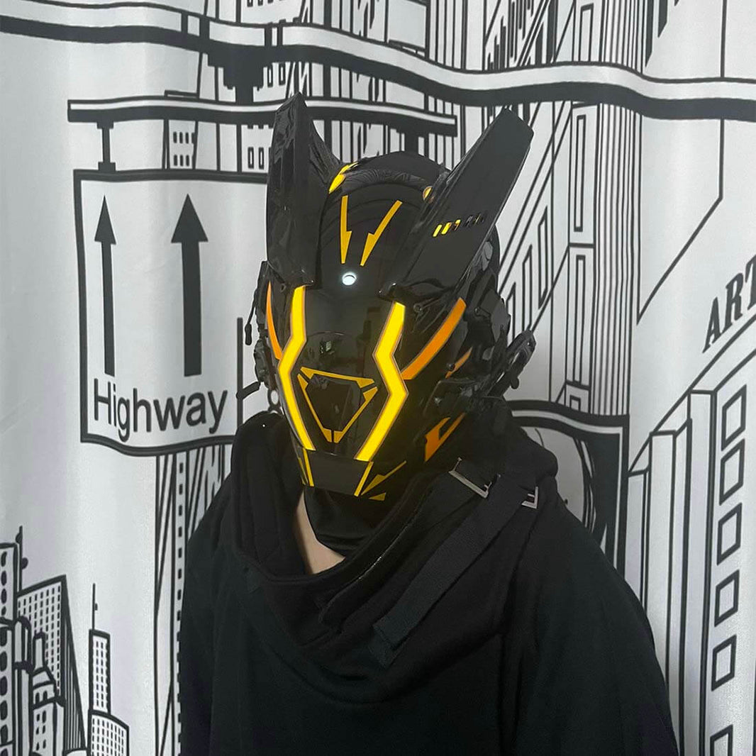 Cyberpunk Mask with Round Light & Wings Masquerade Gifts丨FuturFam ...