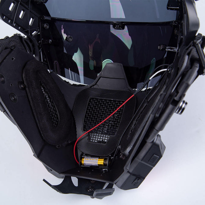 Cyberpunk Light Mask with White Gloves&Hand Armor Mech Cosplay丨FuturFam ...