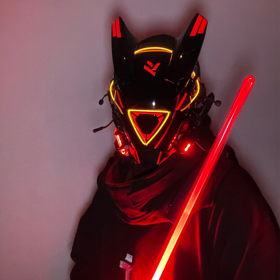 Cyberpunk Mask Tactical Helmet with Streamers Carnival Gift | FuturFam ...