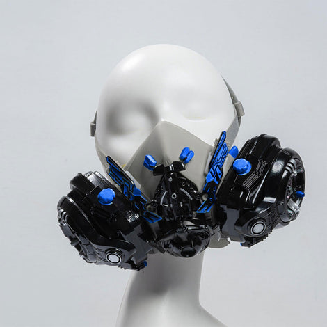 Mechanical Future Cyberpunk Helmet Mask Cosplay Costume Props with Tra ...