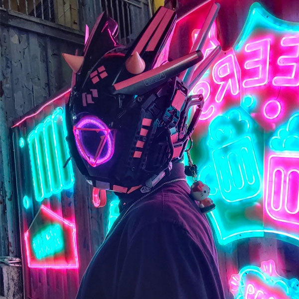 Cyberpunk Tech Half Face Shield Future Mask Halloween Carnival ...