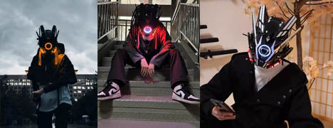 Cyberpunk Tech Half Face Shield Future Mask Halloween Carnival ...